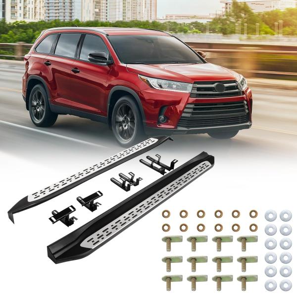商品名:  Running Boards Nerf Bar Compatible for 2014-2019 Toyota Highlander, Side Steps Pair ABS,Aluminum Alloy Black Silve...