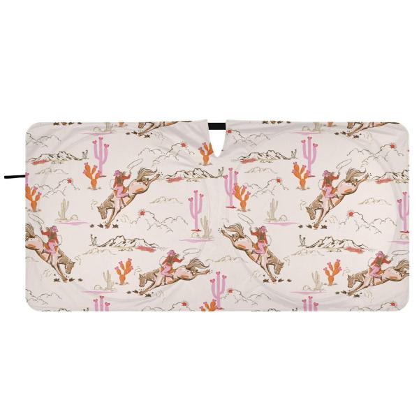 商品名:  Dalzium Rodeo Cowgirl Cowboy Boots Desert Car Windshield Sun Shade with Ring, Car Front Window Sunshade Visor Prot...