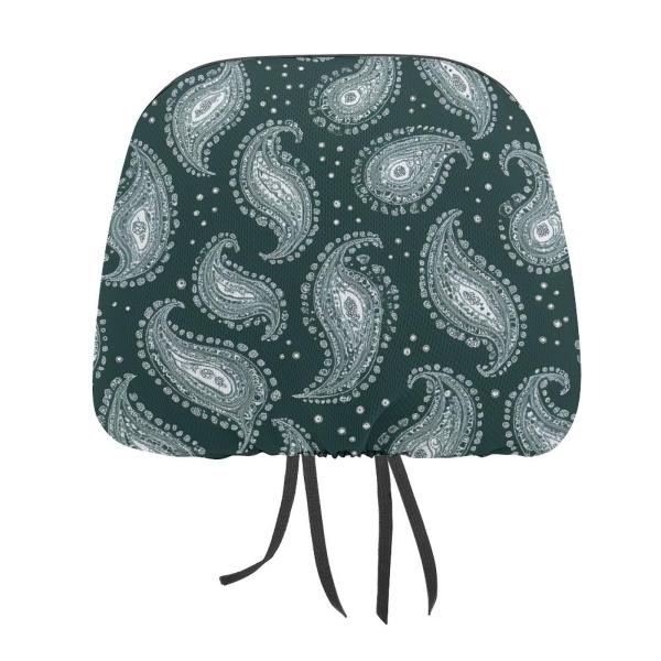 商品名:  Green Paisley Pattern Headrest Covers for Cars Elastic Head Rest Cover Interior Auto Accessories for Most Car 1 PC...