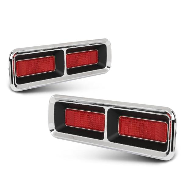 商品名:  Tail Light Bezels &amp; Lens Set Compatible with Chevy Camaro 1968 Driver &amp; Passenger Side Red Lens Alloy Beze...
