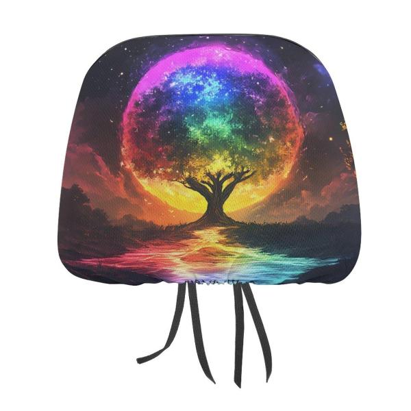 商品名:  Rainbow Tree Glowing Car Headrest Seat Cover Accessories Headrests Covers Protector Universal Fit to All Model 2 P...