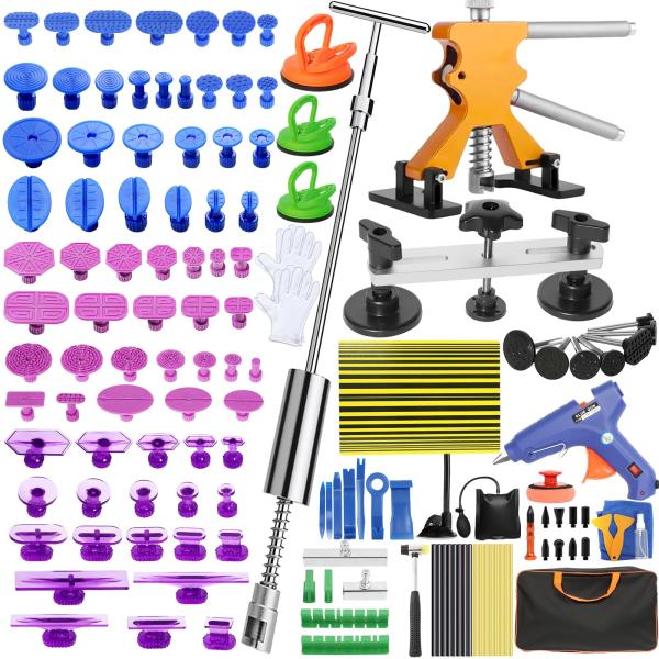 商品名: 150個 車のへこみ修理キット へこみ除去ツール Megapuxin Paintless Dent Repair Kit, 150 Pcs Car Dent Removal Tools with Reflector Board ?...