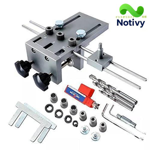ダボ穴治具 ダボ穴ジク 3 in 1 木工ドリルガイドキット 6 8 10mm 穴あけガイド ドリルストッパー穴あけ治具 木工穴あけガイドツール ドリルロケータ 板 家具 組