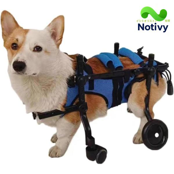 犬用車椅子 ペット/猫/犬カート 車椅子 サイズ調整可能 ペット用 4輪歩行器 歩行補助 カート リハビリ 介護 老犬 猫犬兼用 猫 犬用 車いす 麻痺した後足のための