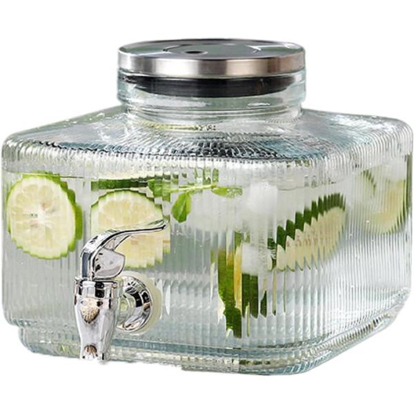 飲料ディスペンサーコンポーネント:各冷蔵庫飲料ディスペンサーは耐久性のあるガラスでできているため、何度も使用できます。ステンレス製の蓋は飛んでいる虫の侵入をよく防ぐことができ、木製のスタンドは美しく実用的で、おいしい飲み物を提供します。用途...