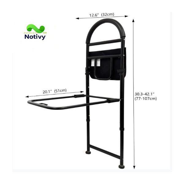 ベッドガード手すり【組み立て＆設置簡単】工具などは一切使わず、各部品同士をはめ込むだけで簡単に組み立てることができます。左右片側のマットレスの下に差し込み、付属のベルトで固定すれば設置完了！【高さ調節可能】ご家庭のベッドやマットレスに合わせ...