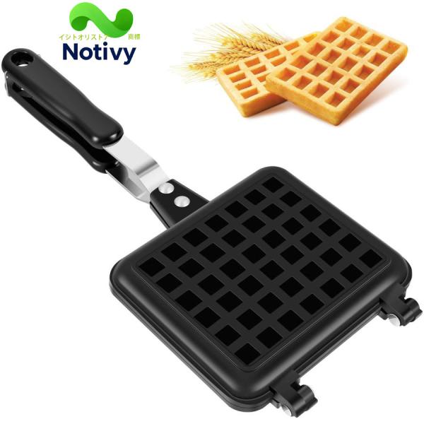 【高品質素材】このワッフルメーカーは、高品質の厚みのある食品グレードの鋳造アルミニウム素材で作られており、高温、摩耗、損傷に強く、硬度が高く、頑丈で耐久性があります。【長いハンドルデザイン】このワッフルメーカーは火傷防止素材で作られた長いハ...