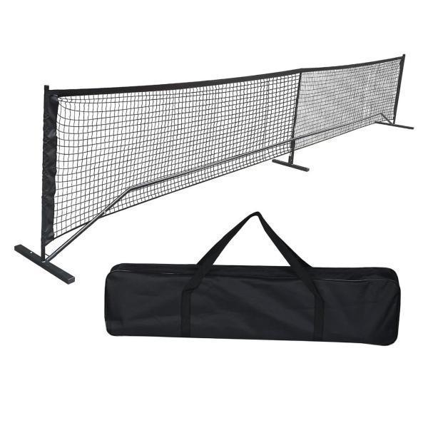 持ち運び用ピックルボールネットセット、キャリーバッグ付き、丈夫な金属フレームメッシュネット、公共の遊び場に簡単に設置可能