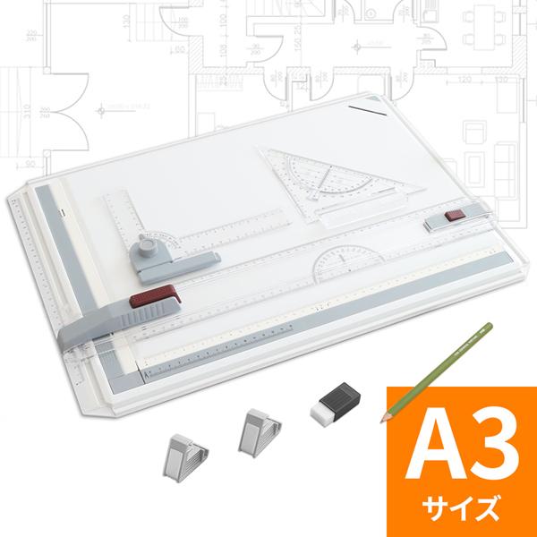 サイズ：約37×50×1cm重量：約1.1kg商品詳細 対応サイズ：A3水平定規15.5cmL型アタッチメント10cm/12cm高さ12mm(固定ロック含まず)補助スタンド使用時高さ5.5cmまたは7cm作図 図面 施工図 イラスト 背景 ...