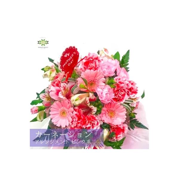 超早割20％オフは３月４日〜３月31日まで定価5,390円カーネーション・ガーベラ・アルストロメリア共にピンク系で優しいイメージにまとめました。ラウンドタイプの母の日に最適なアレンジメント。創業数十年の質の高さでお届けします。母の日のギフト...