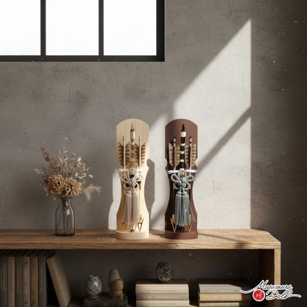 破魔弓 破魔矢 正月飾り おしゃれ かわいい インテリア 今どき 正月 男の子 上品 選べる 2種類 2way  破魔弓 白木、濃茶 国鳥 天然キジ羽根 増村人形店 MMN1701新作 リニューアル 壁掛け対応 本藤巻 破魔矢 雉 ヒノキ ...