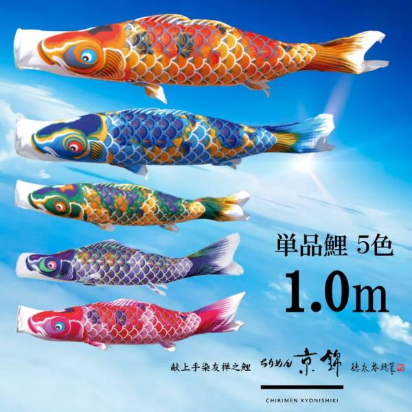 単品鯉 ちりめん京錦 単品鯉のぼり 取付け金具セット 鯉のぼり  徳永鯉 こいのぼり単品 京錦 撥水加工 1.0m 選べる ５色 増村人形店 MMN2518単品鯉 ちりめん京錦 単品鯉のぼり 取付け金具セット 鯉のぼり  徳永鯉 こいのぼり...