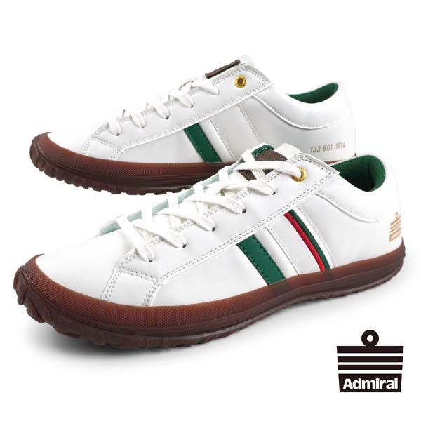 【発売日：2024年08月16日】■商品概要■ADMIRAL ALBIE　アドミラル　アルビー　AD801アッパー：合成皮革　ソール：ゴム底カラー：WHITE/GREEN　片足重量：約360g（25cm）　ワイズ：2E相当■商品説明■ALB...