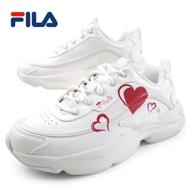 【発売日：2025年12月04日】■商品概要■FILA RAYTONA HEART　UFW25078フィラ レイトナハートアッパー：合成皮革　ソール：ゴム底カラー：127【ホワイト/ハート】　片足重量：約230ｇ（23cm）　ヒール高：約3...