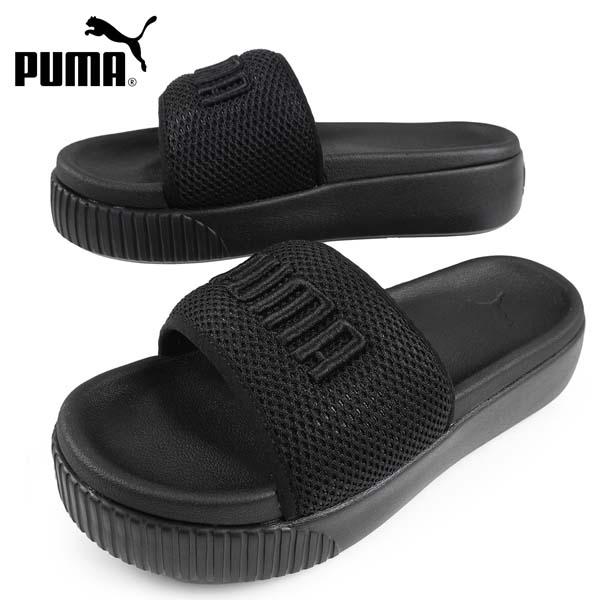 【発売日：2026年04月20日】■商品概要■PUMA Platform Slide UM　407407　 プーマ プラットフォーム スライド UMカラー：01【Puma Black-Puma Black】アッパー：合成繊維　ソール：EVA...