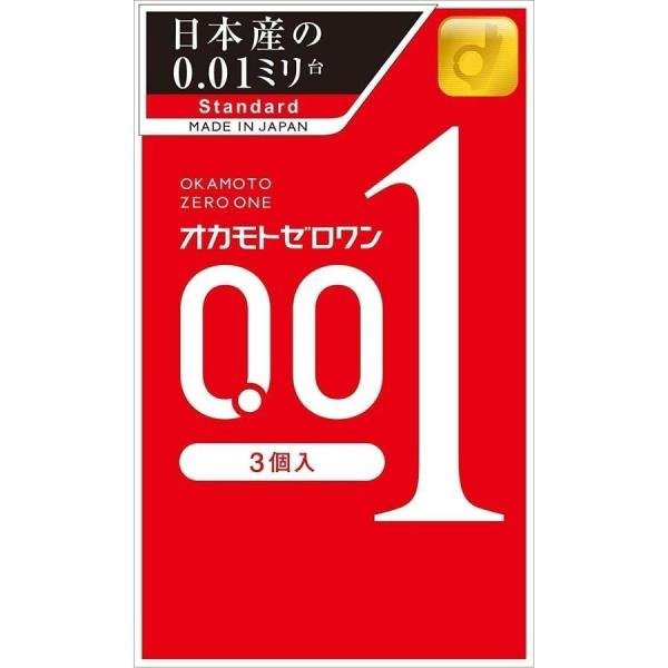 『ゼロワン 0.01ミリ 3個入り』オカモト史上最薄うすさ均一な0.01ミリ台のコンドーム（当社測定による）形、表面加工水系ポリウレタン製潤滑剤：スタンダードタイプこの商品について厚さ:0.01mm原産国:日本内容量:3個入【商品について】...