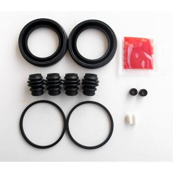 ブレーキキャリパーのオーバーホールシールキット（フロント用）★商品詳細★ディスクブレーキキャリパーの作動用ピストンシールキットです。ゴム製の為、長期間交換していない場合は、キャリパーの高熱により劣化、硬化してピストンを正常に押せなくなり、ブ...