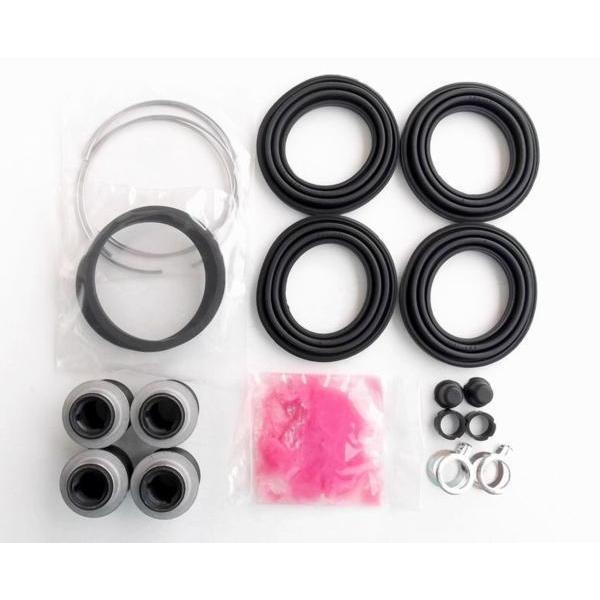 ブレーキキャリパーのオーバーホールシールキット（フロント用）★商品詳細★ディスクブレーキキャリパーの作動用ピストンシールキットです。ゴム製の為、長期間交換していない場合は、キャリパーの高熱により劣化、硬化してピストンを正常に押せなくなり、ブ...