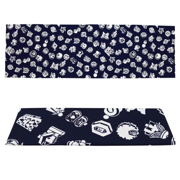 鯉口シャツとお揃いの柄の手ぬぐいです。サイズ：３３ｃｍ×１１０ｃｍ（多少の誤差があります）綿１００％柄プリントの手拭いは、表面のみのプリント生地です。裏面はプリントされていません。広巾の生地を手拭いサイズに裁断した商品です。裁断面は未処理で...