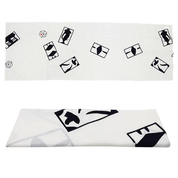 鯉口シャツとお揃いの柄の手ぬぐいです。サイズ：３４ｃｍ×９６ｃｍ（多少の誤差があります）綿１００％※注染染のため、多少の染めむらはご了承願います。広巾の生地を手拭いサイズに裁断した商品です。裁断面は未処理ですので、糸のほつれが出ます。※東京...