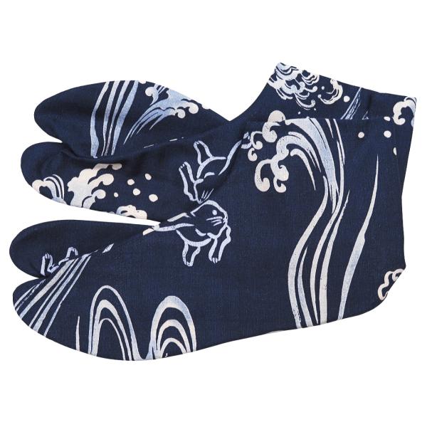 ■「義若」オリジナル！粋な和柄足袋。可愛い和柄足袋、色足袋！オシャレですよー！■お祭り、お正月の着物は勿論、ジーンズとの相性もバッチリ！普段着にもいいですよ！■４枚コハゼ　底は黒色で仕上げております。■商品の柄の出方は生地の裁断によりひとつ...