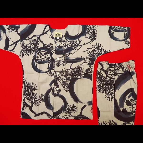 ■「義若」オリジナルの子供鯉口シャツ上下セットです。■股引きはゴムズボン仕様です。■１号（９０サイズ）身丈４２ｃｍ　身幅３３ｃｍ　ズボン総丈４７ｃｍ■２号（１００サイズ）身丈４７ｃｍ　身幅３５ｃｍ　ズボン総丈５５ｃｍ■３号（１１０サイズ）身...