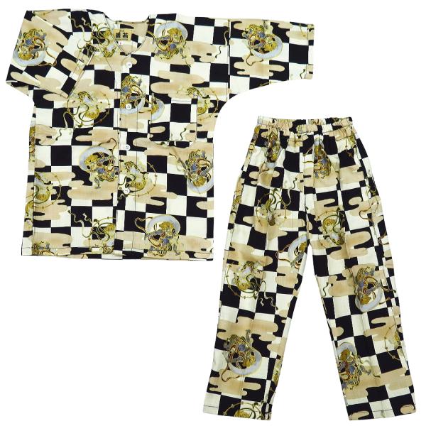 ■「義若」オリジナルの子供鯉口シャツ上下セットです。■股引きはゴムズボン仕様です。■１号（９０サイズ）身丈４２ｃｍ　身幅３３ｃｍ　ズボン総丈４７ｃｍ■２号（１００サイズ）身丈４７ｃｍ　身幅３５ｃｍ　ズボン総丈５５ｃｍ■３号（１１０サイズ）身...