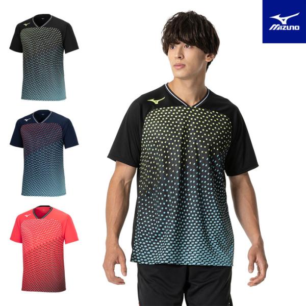 ミズノ 卓球ユニフォーム メンズ ゲームシャツ男女兼用 半袖シャツ ゲーム ウエアサイズ　XS、S、M、L、XL、2XLカラー09：ブラック14：ネイビー63：ラディアントレッドポリエステル100％中国製・JTTA 日本卓球協会公認商品・吸...