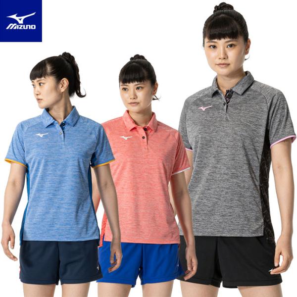 卓球ユニフォーム レディース ゲームシャツ杢素材生地でシーンを選ばず着用できるゲームシャツサイズ　S、M、L、XL、2XLカラー08：チャコール26：ソニックブルー64：デュバリーレッドポリエステル100％インドネシア製・JTTA 日本卓球...