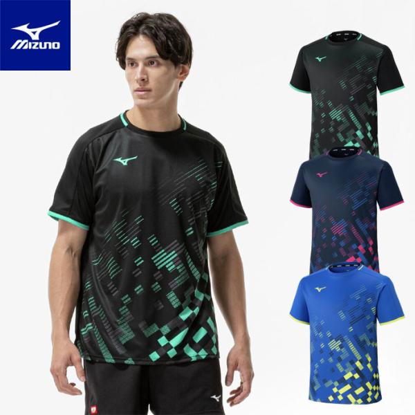 卓球ユニフォーム ゲームシャツ メンズ 男女兼用サイズ　XS、S、M、L、XL、2XLカラー09：ブラック14：ドレスネイビー23：ダズリングブルーポリエステル100％中国製・JTTA 日本卓球協会公認商品・吸汗速乾 汗を素早く吸収、拡散男...