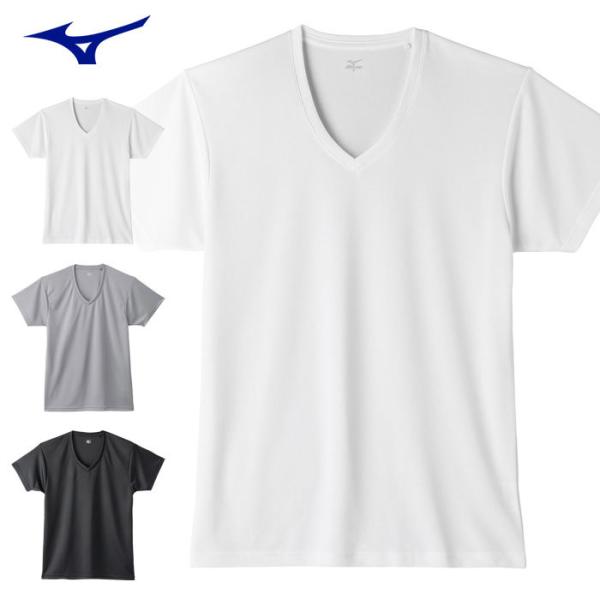 ミズノ インナーシャツ メンズ 半袖 Vネック吸汗速乾に優れたベーシックインナー。カラー01：ホワイト05：グレー09：ブラックポリエステル100％・優れた吸汗速乾性でウエア内をドライに保ちます●【1点まで】メール便配送可能です。C2JA1...