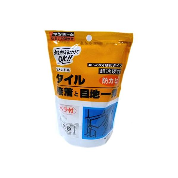 ◆浴室や台所、トイレなどにタイルを少量貼りたい時、タイルの接着と目地の施工ができ大変便利です。◆超速硬性（気温25〜20度で30〜60分、夏期は5〜10分で軟化）で付着力が優れています。