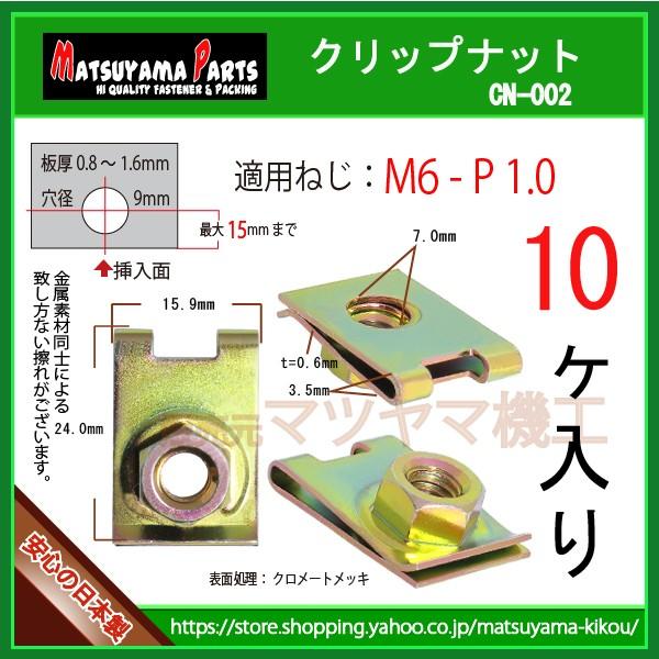 "いつも弊社をご利用いただき誠にありがとうございます。マツヤマ機工のM6 クリップナット 6mm用  cn-002です。