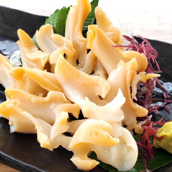 ●商品内容　兵庫県産　生・白バイむき身（冷凍）約110-130g（1-2個入り）生食可●賞味期限　冷凍保存で約1ヶ月　解凍後；冷蔵保存で2日　 ●お召し上がり方　自然解凍後、水洗いして表面のぬめりをとり、煮付け、塩茹で、おでんの具　などに。...