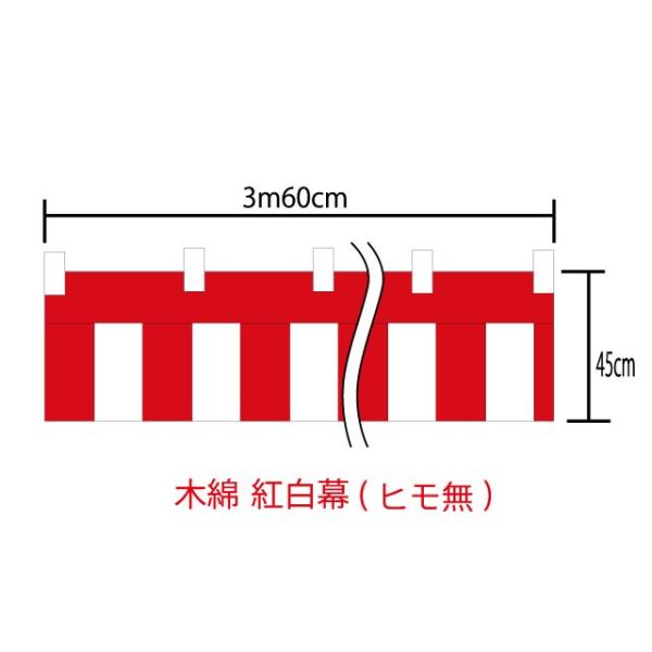 メール便は2個のまで対応します＊数量超過時は配送方法が変更される場合があります素材：綿100％(金巾)　＊チチ(ヒモ通し)はアクリル製です高さ：45cm巾　：360cm(2間)＊顔料染＊仕立て済(左右三つ巻縫い、チチ付)＊紅白ヒモ付属しませ...