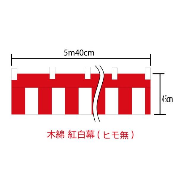 メール便は1通で1個のみ対応します＊数量超過時は配送方法が変更される場合がございます素材：綿100％(金巾)　＊チチ(ヒモ通し)はアクリル製です高さ：45cm巾　：540cm(3間)＊顔料染＊仕立て済(左右三つ巻縫い、チチ付)＊紅白ヒモ付属...