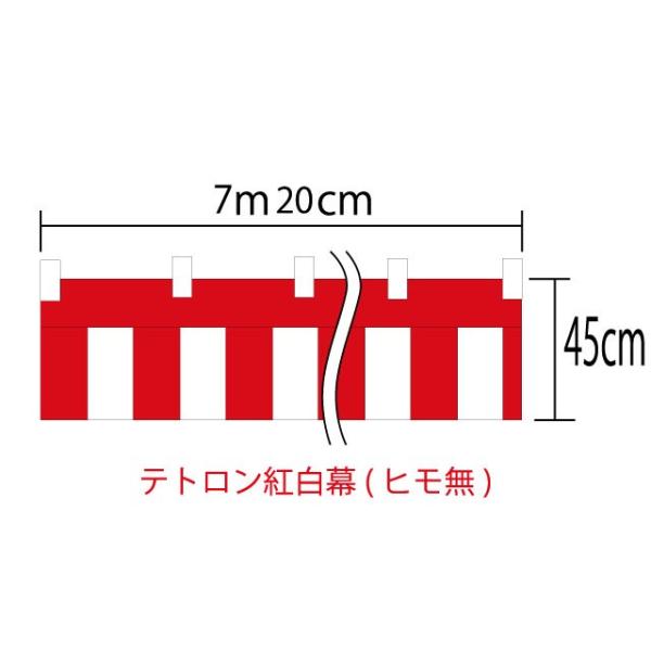 メール便は1個まで対応＊数量超過時は宅急便に変更されます素材：テトロン100％(ポンジ)　＊チチ(ヒモ通し)はアクリル製です高さ：45cm巾　：720cm(4間)＊顔料染＊仕立て済(左右三つ巻縫い、チチ付)＊紅白ヒモ付属しません　(紅白ヒモ...