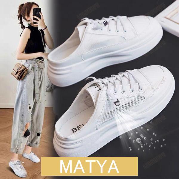 【発売日：2024年11月20日】さらっと履けるベーシックなフラットシューズ、見た目は紐付き仕様なのに、実は便利なスリッポンタイプ、春夏のシーズンに最適、爽やかな履き心地、個性的なかかとなしタイプ。柔軟性と屈曲性がある軽量タイプで通気性もよ...