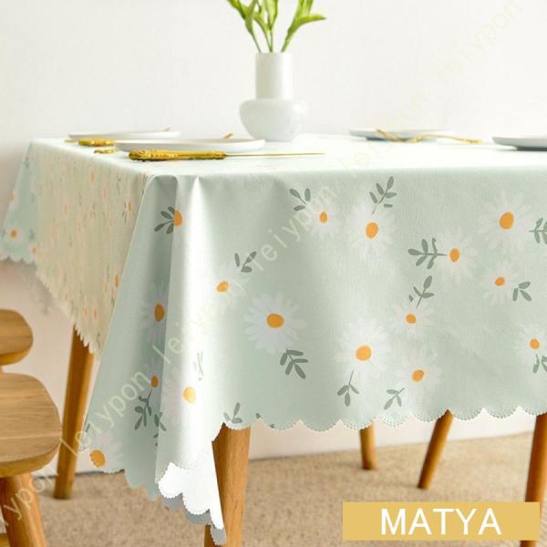 テーブルクロス 大きめ 花柄　チェック柄　ピンク PVC製 防水防油加工 滑り止め  ピーチ ヒナギク リーフ柄 ボタニカル柄 テーブルクロス テーブルカバー 撥水 汚れ防止 ずれにくい  おしゃれ 手入れ簡単   机カバー  テーブルカバ...