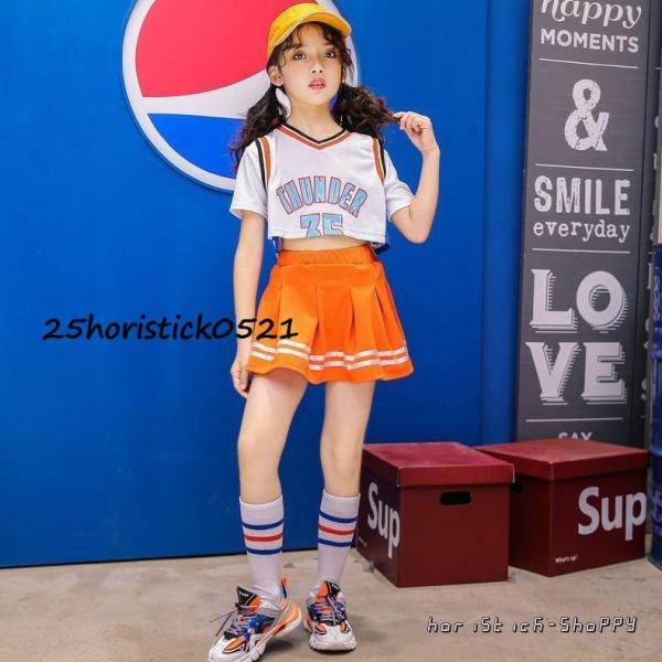 商品名:キッズ ダンス衣装 4点セット セットアップ チアガール 女の子 男の子 チアダンス チアリーダー 応援団 体操服 ステージ衣装 ユニフォーム チアリーディング                            商品説明: キッ...
