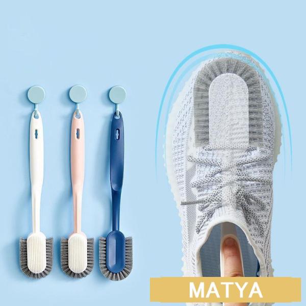 商品名: 靴洗い ブラシ 2in1 シューズブラシ 上履き スニーカー ブラシ 柄付き たわし お風呂掃除 床溝 洗面台 多目的 靴用ブラシ 子供靴 シューズクリーナー 靴汚れ落とし                            商...