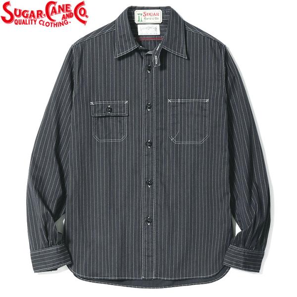 Lot No. SC29585FICTION ROMANCE8.5oz. BLACK WABASH STRIPEWORK SHIRT20世紀初頭に存在したものの、ヴィンテージで見つけることはインディゴブルーよりも困難なブラックウォバッシュス...