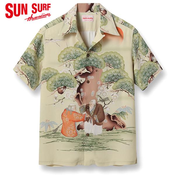 SUN SURF SPECIAL EDITIONLate 1940s Style Rayon Kabe Crepe Hawaiian Shirt “FLOWER BLOOMING FOLKTALE”年代：1940年代後期 ／ 素材：レーヨン...