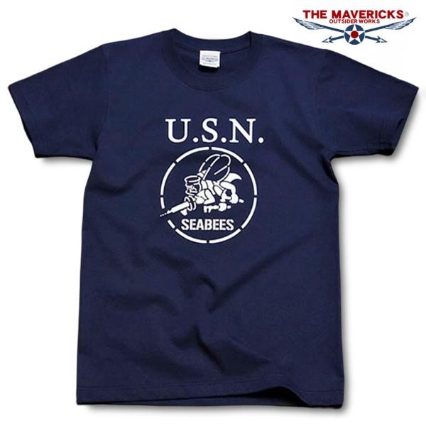 「THE MAVERICKS」スーパーヘビーウェイト7.1ozモデルTシャツ※「THE MAVERICKS OUTSIDERWORKS」は登録商標（登録番号：第6215840号）●米海軍の建設工兵隊「SEABEES」モデル●前面に部隊キャラ...