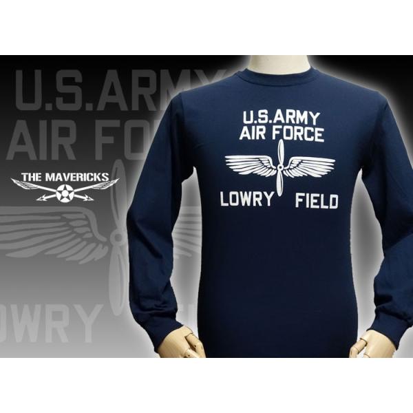 ★★在庫限りSALE特価でご提供★★「THE MAVERICKS」USコットン・ロングスリーブTシャツ「U.S.Army Air Force(米陸軍航空隊)」基地「LOWRY FIELD」モデルです。アメリカ陸軍航空隊時代の訓練基地「LOW...