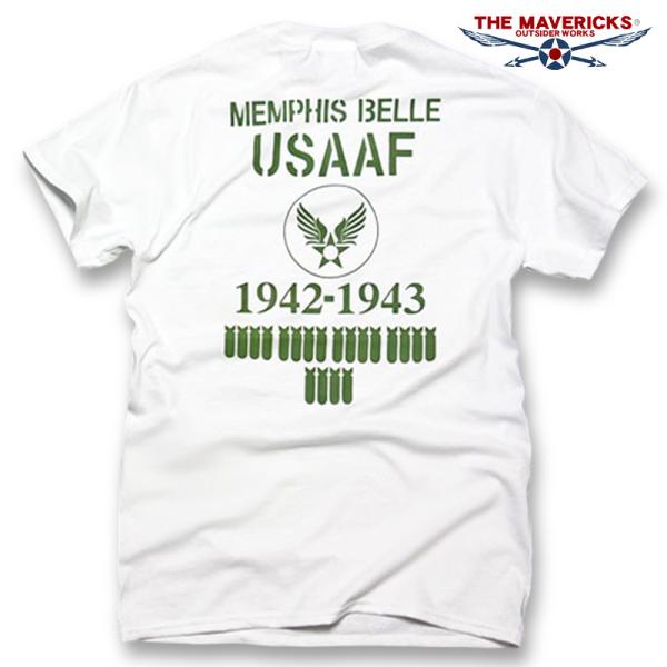 「THE MAVERICKS」スタンダードTシャツ・ミドルウェイト6.1ozモデル※「THE MAVERICKS OUTSIDERWORKS」は登録商標（登録番号：第6215840号）ARMY.AIRFORCE・B-17爆撃機「メンフィスベ...