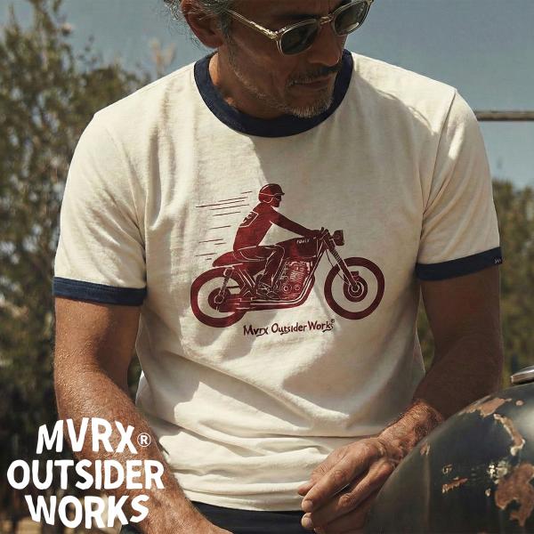 「MVRX OUTSIDERWORKS」の半袖リンガーTシャツ※「MVRX」「OUTSIDERWORKS」は登録商標（第6230827号 、 第6215839号）「遊びを極める大人のタフな一着。すべてのアウトサイダーへ」「THE MAVER...