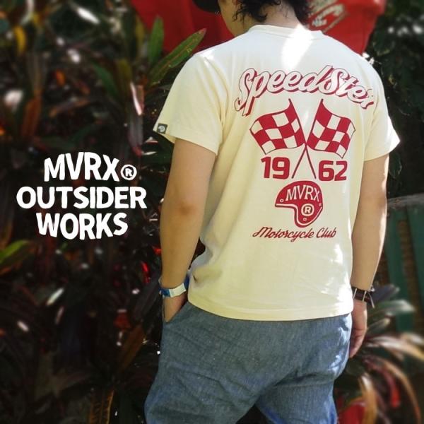 ★★「ポスト投函便」対応商品です。★★モータースポーツ好きにオススメ「MVRX OUTSIDERWORKS」の半袖コットンTシャツ※「MVRX」および「OUTSIDERWORKS」は登録商標（登録番号：第6230827号 、 第621583...