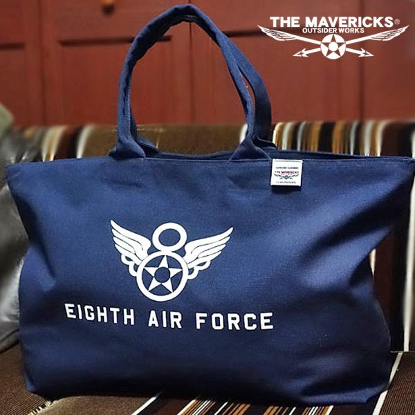 「THE MAVERICKS」キャンバス地ジップトートバッグです※「THE MAVERICKS OUTSIDERWORKS」は登録商標（登録番号：第6215840号）「Eighth Air Force(第8空軍)マーク」プリントが入ったモデ...
