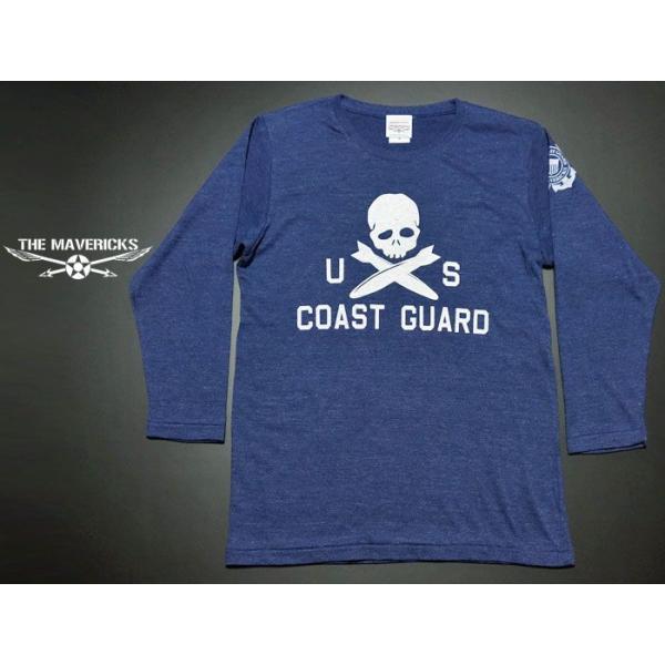 ★★「ポスト投函便」対応商品です。★★★U.S.CoastGuard(アメリカ沿岸警備隊)スカルモデルの「THE MAVERICKS」4/5スリーブ(8分丈)Ｔシャツ★前面には部隊キャラクターのスカル＆ミサイルデザインに「US.COAST ...